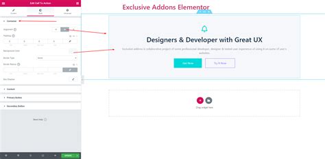 how to configure and style call to action widget with elementor