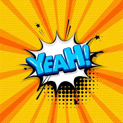 Premium Vector | Yeah yes comic text sound effects pop art style vector speech bubble word cartoon