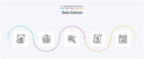 Data Science Line 5 Icon Pack Including Web Analytics Analysis