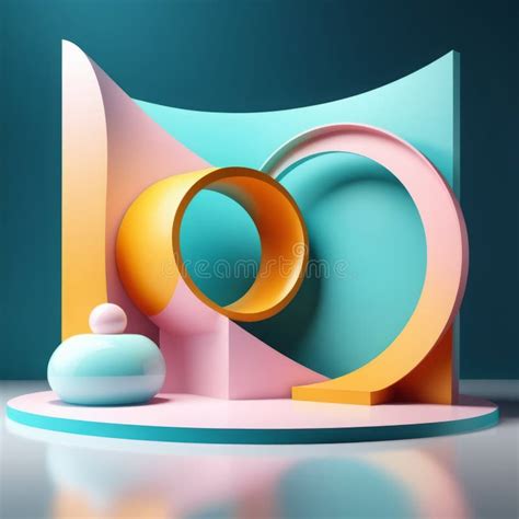 Minimal Abstract 3d Rendering Background with Podium. 3d Illustration. Minimal Abstract 3d ...