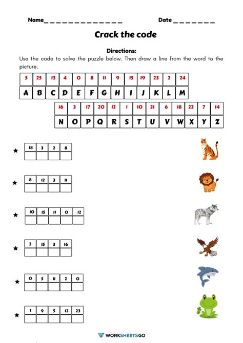 Code Breaking Puzzles Worksheet Puzzle Worksheets Printable