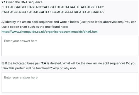 Solved 2.1 Given the DNA sequence | Chegg.com