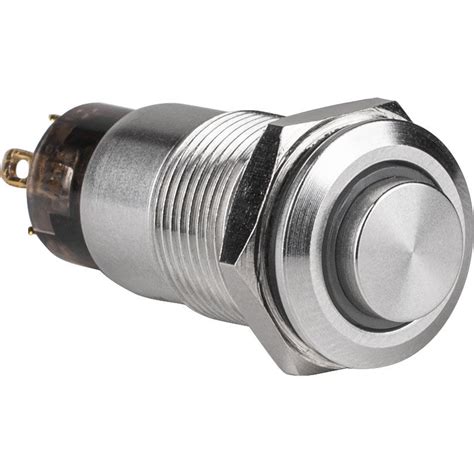 SPST Mm Stainless Steel Waterproof Raised Push Button Latching Tamper Proof Switch V Red Ring