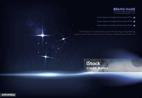 어두운 파란색 배너와 빛나는 조명 효과의 그림을 벡터와 렌즈 플레어 광선에 대한 스톡 벡터 아트 및 기타 이미지 광선 광학 작용 나이트클럽 Istock