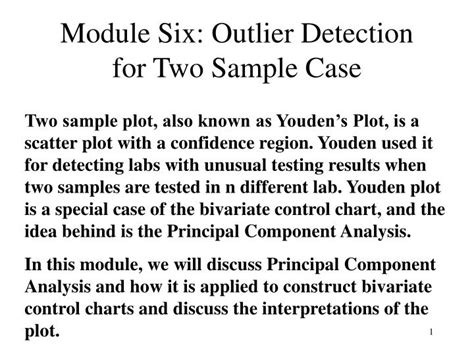 PPT Module Six Outlier Detection For Two Sample Case PowerPoint Presentation ID