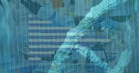 Animation Of Graphs Lights And Dna Over Hands Of Lab Workers Stock Footage Video Of People