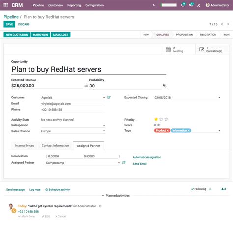Odoo App CRM Corbis Soft