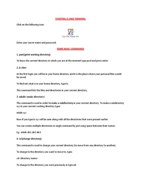 Pwd Print Working Directory Starting A Unix Terminal Pdf Computer File Directory