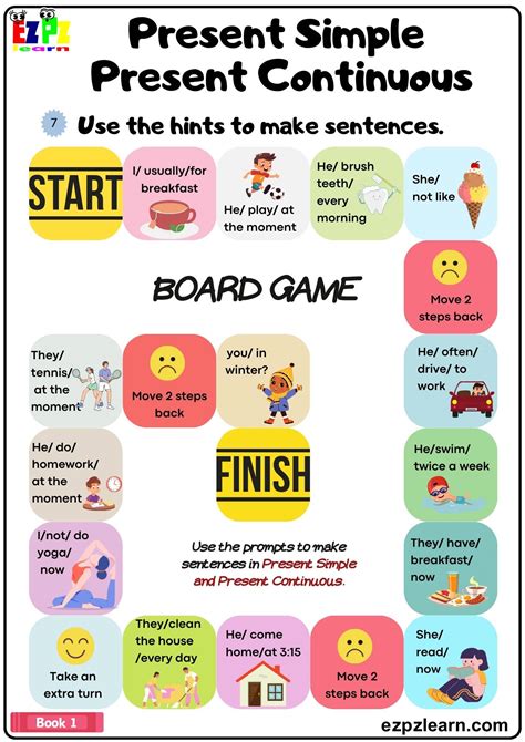 Present Simple And Present Continuous Board Game Pdf