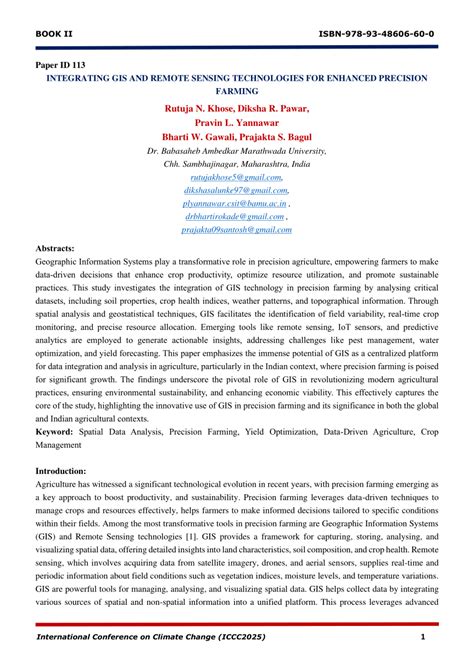 Pdf Integrating Gis And Remote Sensing Technologies For Enhanced Precision Farming