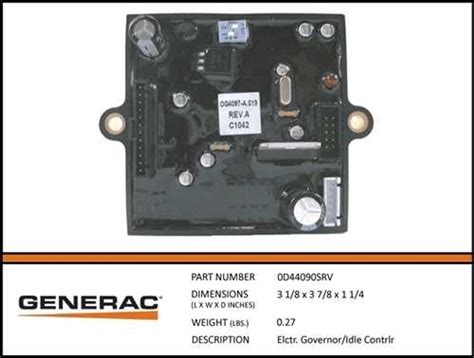 Generac 0d4409 Portable Generator Engine Idle Governor Controller