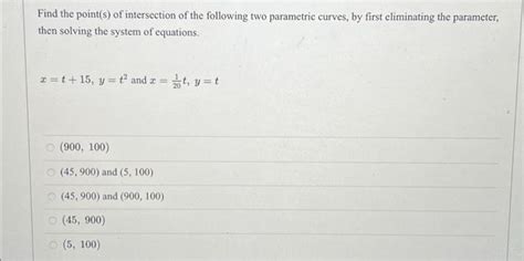 Solved Find The Points Of Intersection Of The Following