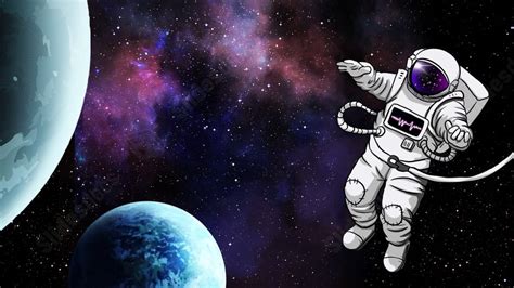 Astronaut White Planet Dark Cartoon Astronauts Nature Powerpoint Background For Free Download ...