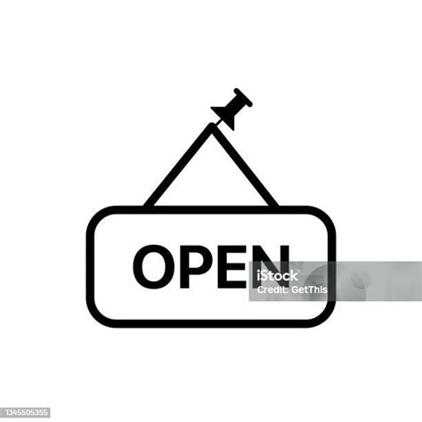 핀 아이콘이 있는 플레이트 보드 간단한 얇은 윤곽선 쇼핑 호텔 문 또는 창 라벨 일러스트레이션 로고 앱 디자인 웹 개발 Ui