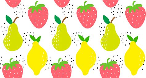 과일 원활한 패턴 흰색 배경에 고립 된 귀여운 딸기 레몬과 배 0명에 대한 스톡 벡터 아트 및 기타 이미지 0명 계절 과일 Istock