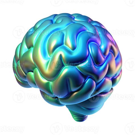 Elegant Vintage A Holographic Projection Of A Human Brain Rotating Slowly Intricate Details