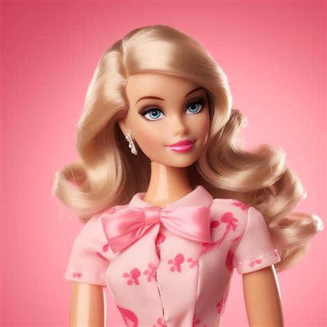 Premium Photo A Glamorous Doll With Blonde Hair And Pink Clothes