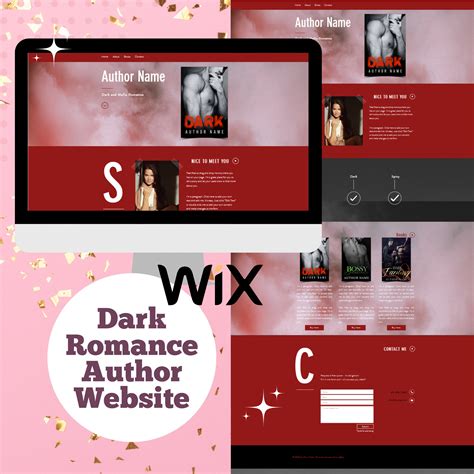 customizable wix webtsite template for dark romance independent authors