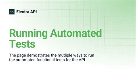 Running Automated Tests Elentra Api