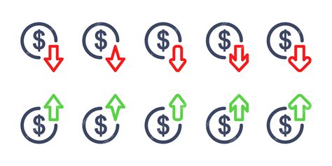 Premium Vector Set Of Money Arrows Up And Down Symbol Dollar With Arrows Increase And