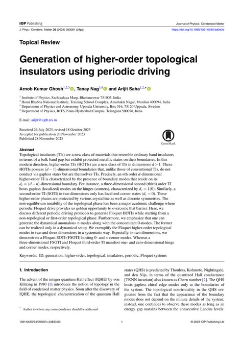 Generation Of Higher Order Topological Insulators Using Periodic Driving Request Pdf