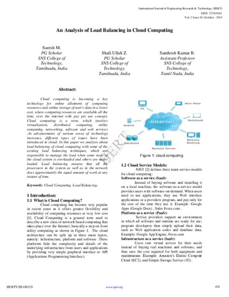 pdf an analysis of load balancing in cloud computing