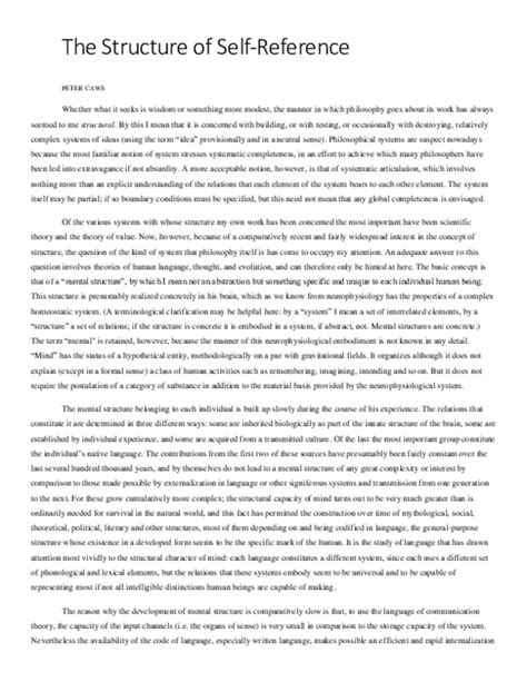 Pdf The Structure Of Self Reference