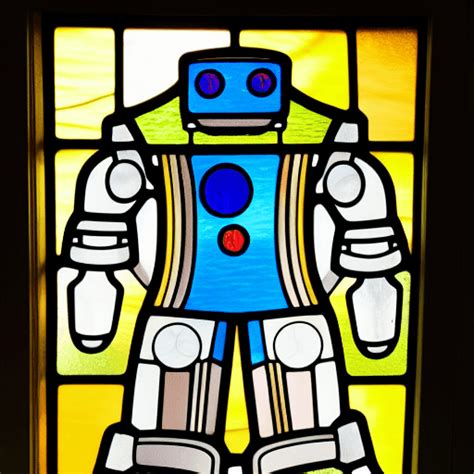 Stained Glass Window Robot Detail · Creative Fabrica