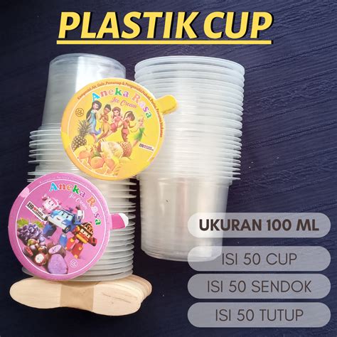 Cup Bening Plastik Cup Es Krim Cup Es Krim Cup Ice Krim Cup Es Bening Lazada Indonesia
