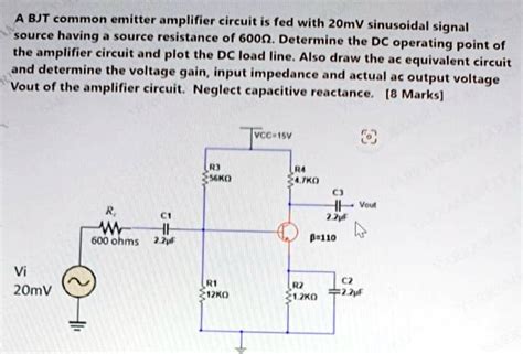 a bjt common emitter amplifier circuit is fed with 20mv sinusoidal