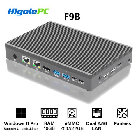 ☁higole F9b Fanless Intel N100 Mini Pc Windows 11 Pro Wifi5 Bt5 0 16gb
