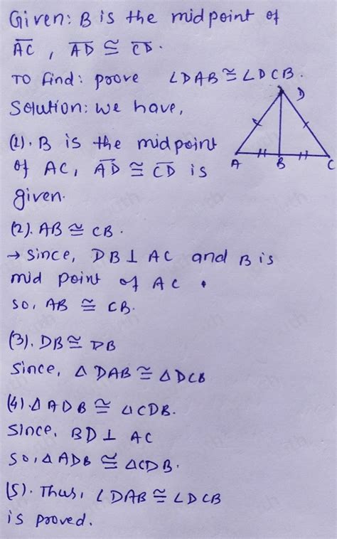 Solved: For items 1-5. Please refer to the figure below. Given: B is the midpoint of vector AC ...