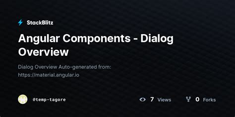 angular components dialog overview stackblitz