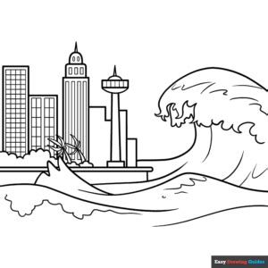 How To Draw A Tsunami Really Easy Drawing Tutorial