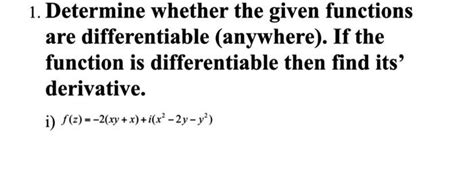 Solved Determine Whether The Given Functions Are Chegg
