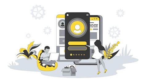 Premium Vector UI UX Layouts Design Concept In Flat Design With People Man And Women Create