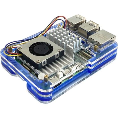 5 layer acrylic case for raspberry pi 5 blue x2 robotics in canada