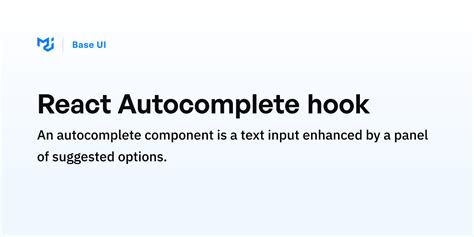 React Autocomplete Hook Base Ui