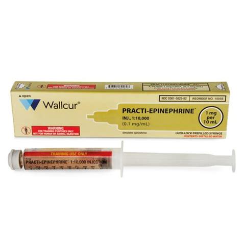 Practi Epinephrine 1mg 10ml Syringe I V Code Med ×1 1024756 Wallcur 1505e Practi