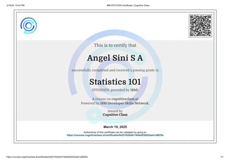 Ibm Cognitiveclass Statistics Dataanalysis Datascience Angel