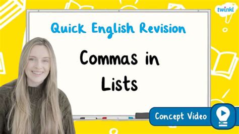 Commas In Lists Ks2 English Concept Video Teacher Made