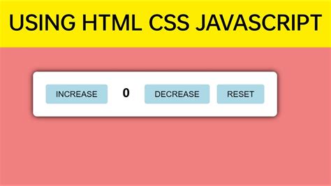 Increment Decrement Button In Html Using Javascript Youtube