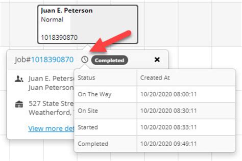 Access Status History From The Dispatch Grid Service Fusion