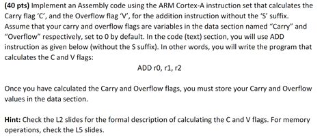Solved Pts Implement An Assembly Code Using The ARM Chegg