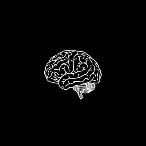 Human Brain Vector Illustration In A Flat Style On A Black Background Premium Ai Generated Image