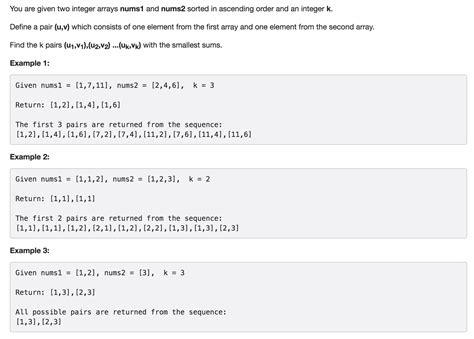 373 find k pairs with smallest sums xiaodong s blog