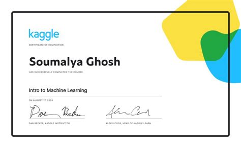 Soumalya Ghosh On Linkedin Soumalya Ghosh Completed The Intro To Machine Learning Course On Kaggle