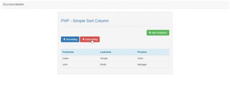 Php Simple Sort Column Free Source Code And Tutorials