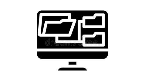 Computer Folder Glyph Icon Animation Stock Video Video Of Document