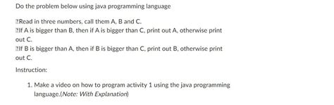 Solved Do the problem below using java programming language | Chegg.com